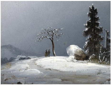 Peder Balke | Mennesker i vinterlandskap | MutualArt