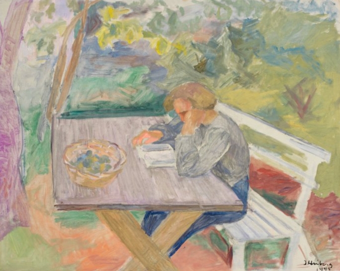 Jean Heiberg | Kunstnerens datter i haven (1945) | MutualArt