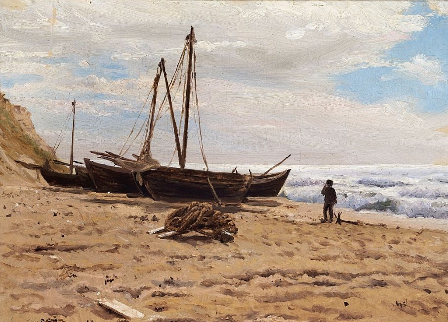 Laurits Regner Tuxen | Boats on the beach | MutualArt