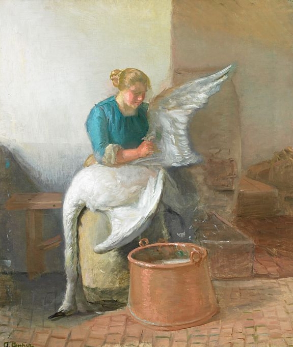 Anna Kirstine Ancher | Unravelling the nets (1911) | MutualArt