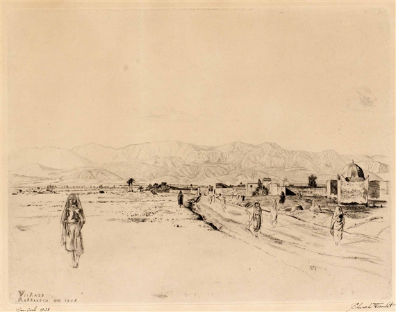 Eduard Wiiralt | TOWN WALL OF MARRAKECH (MARRAKESI LINNAMÜÜR). (1938 ...