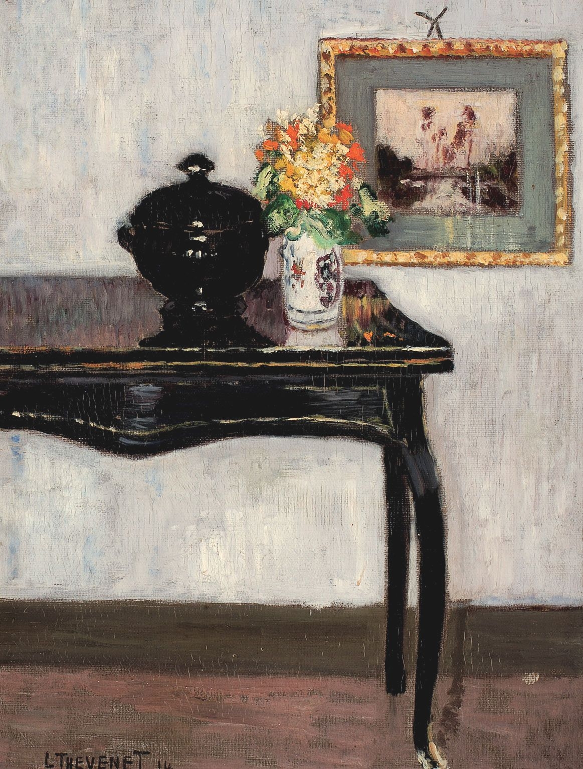 Louis Thévenet | LE GUÉRIDON À LA SOUPIÈRE NOIRE (1914) | MutualArt