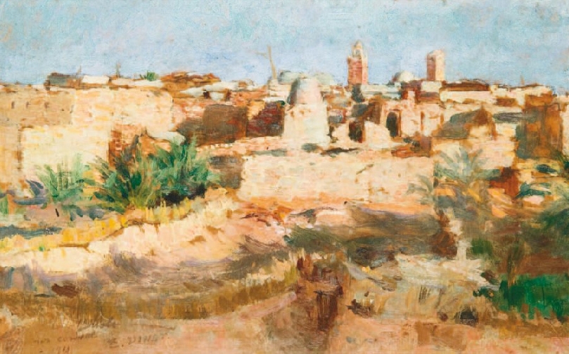 Alphonse-Étienne Dinet | Vue de Bou Saâda (1911) | MutualArt