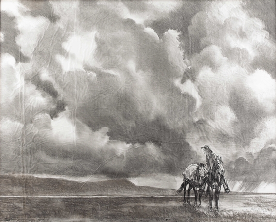 Tom Lea | Prelim Drawing for Lone and Wide | MutualArt