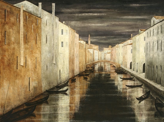 Jean-Pierre Capron | Evening Along the Canal (1961) | MutualArt