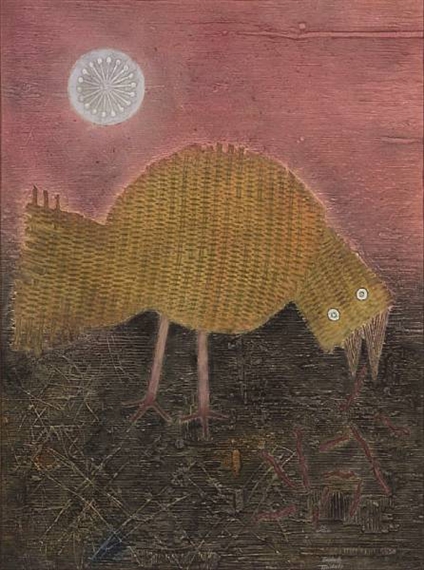 Teódulo Rómulo | Gallina Comiendo Lombrices (1983) | MutualArt