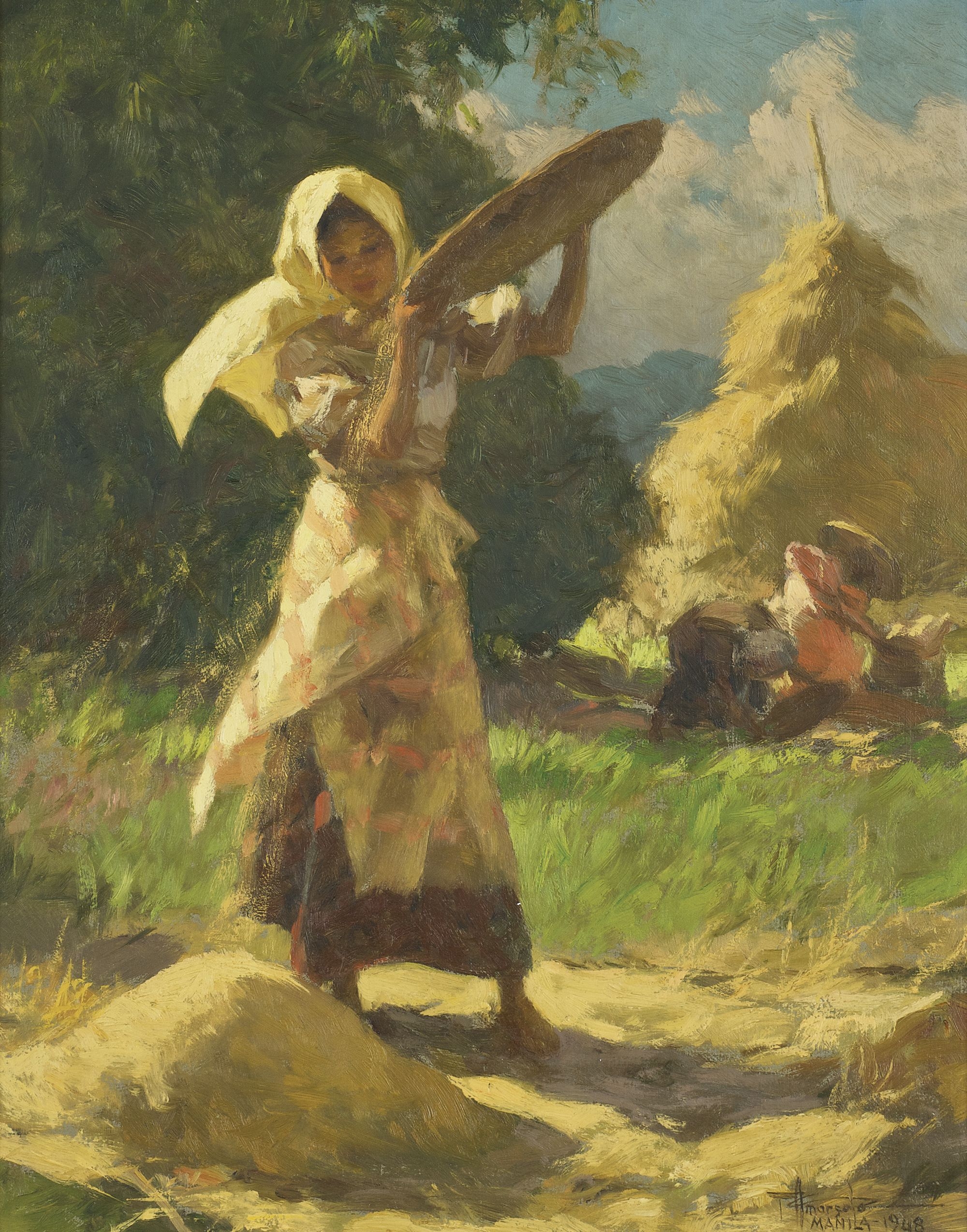 Fernando Amorsolo | Winnowing Rice | MutualArt