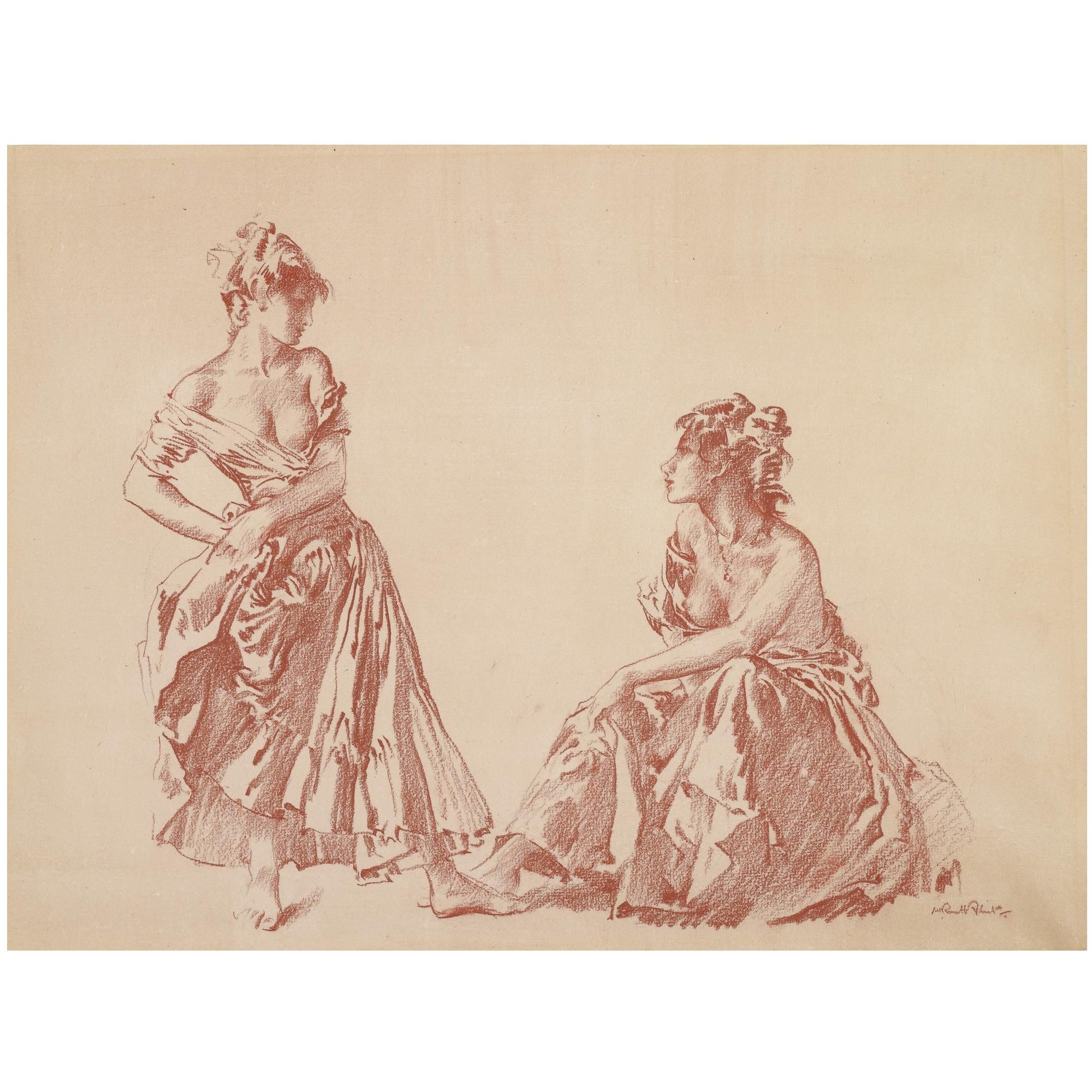 William Russell Flint | THREE WOMEN BY A WELL | MutualArt