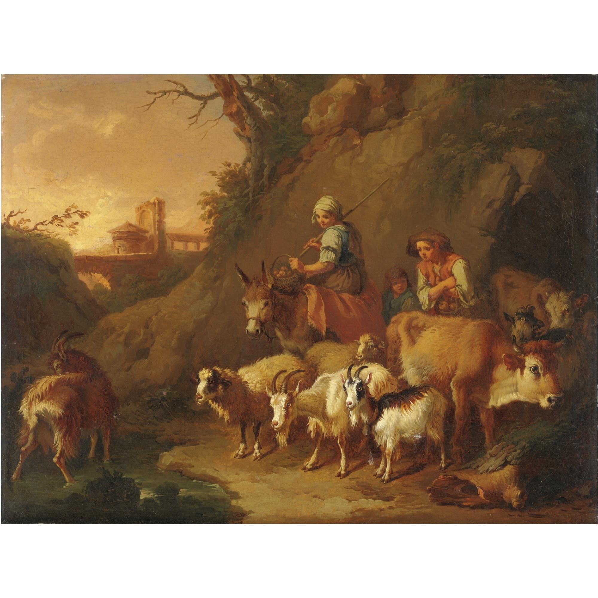 Francesco Londonio | Contadini con armenti | MutualArt