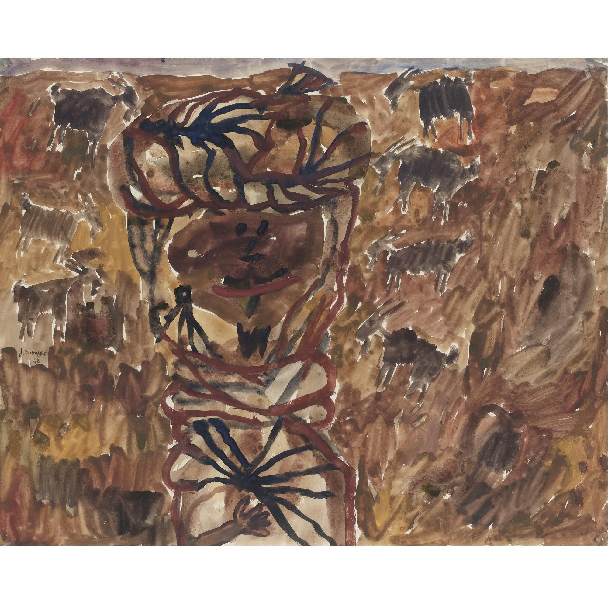 Jean Dubuffet | Bédouins aux chèvres (1947) | MutualArt