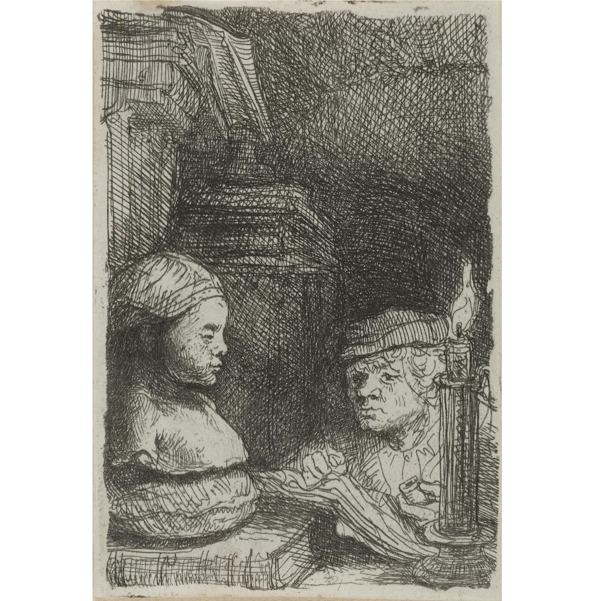 Rembrandt van Rijn | Man Drawing From A Cast (1641) | MutualArt