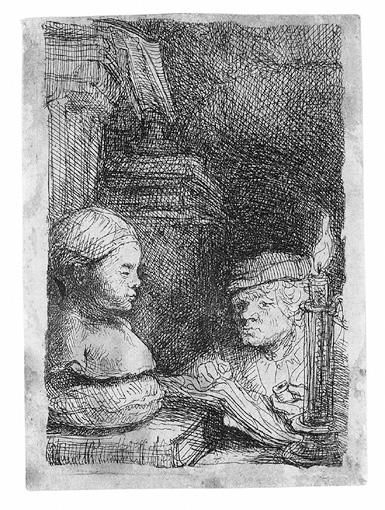 Rembrandt van Rijn | Man Drawing From A Cast (1641) | MutualArt