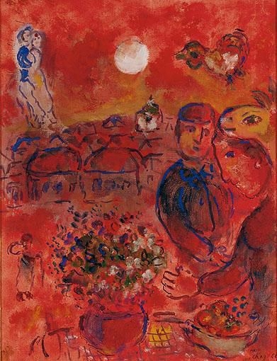 Marc Chagall | LE VILLAGE EN ROUGE | MutualArt