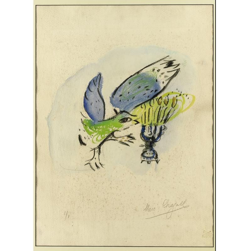 Marc Chagall | BIRD AND MENORAH | MutualArt