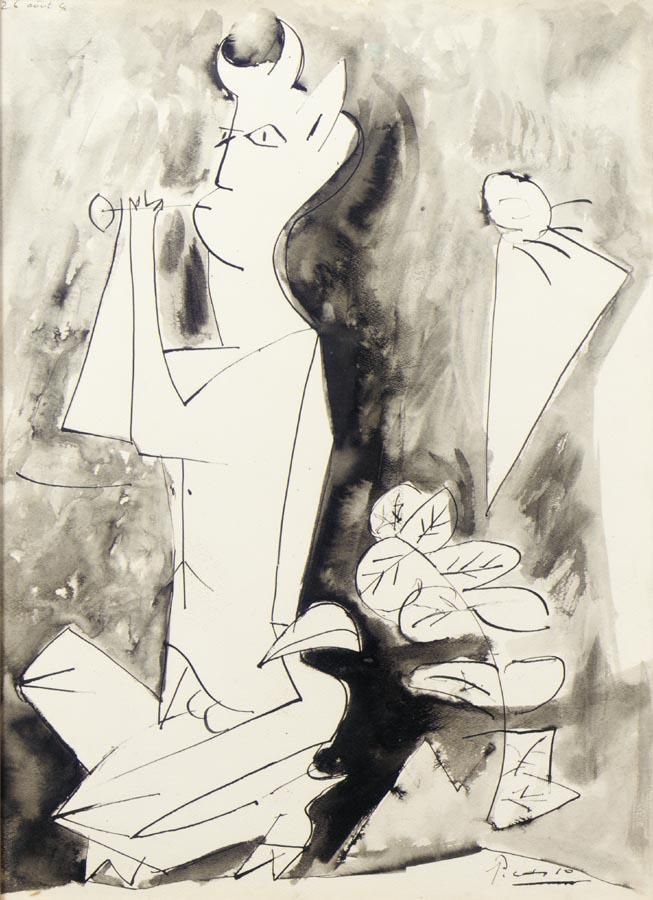 Pablo Picasso | SATIRE JOUANT DE LA FLUTE | MutualArt