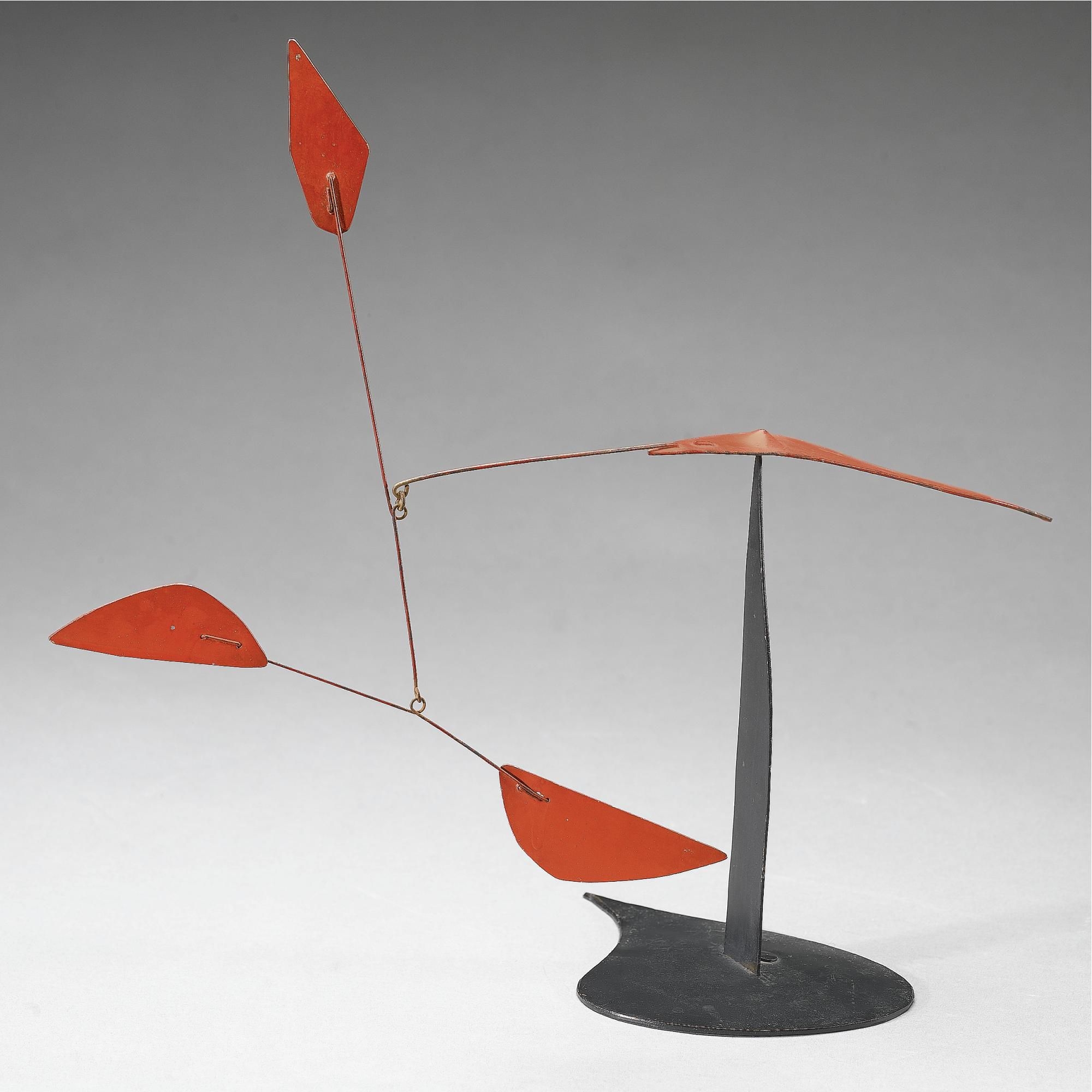 Alexander Calder | Red Mushroom, White Dot, Yellow Triangle on Black ...