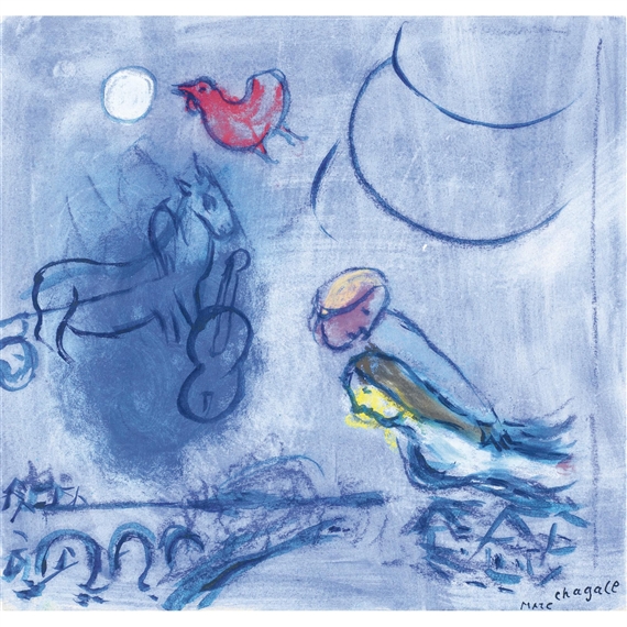 Marc Chagall | ESQUISSE POR ALEKO ET ZEMPHIRA AU CLAIR DE LUNE (Circa ...