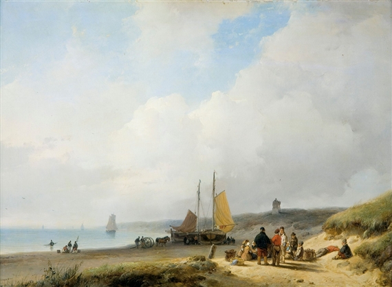 Andreas Schelfhout | FIGURES IN A WINTER LANDSCAPE | MutualArt