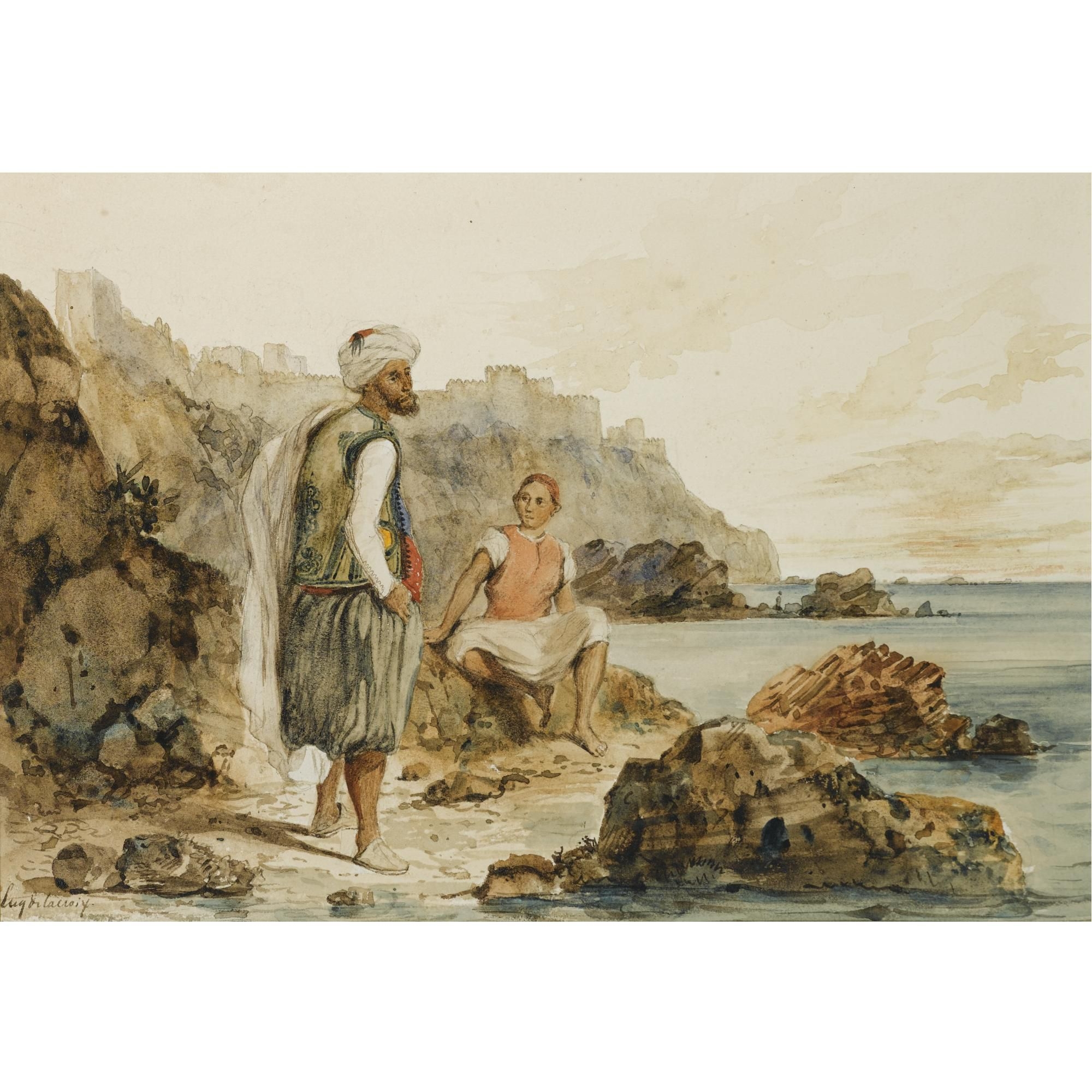 Eugène Delacroix | INTÉRIEUR DE COUR AU MAROC (1832) | MutualArt