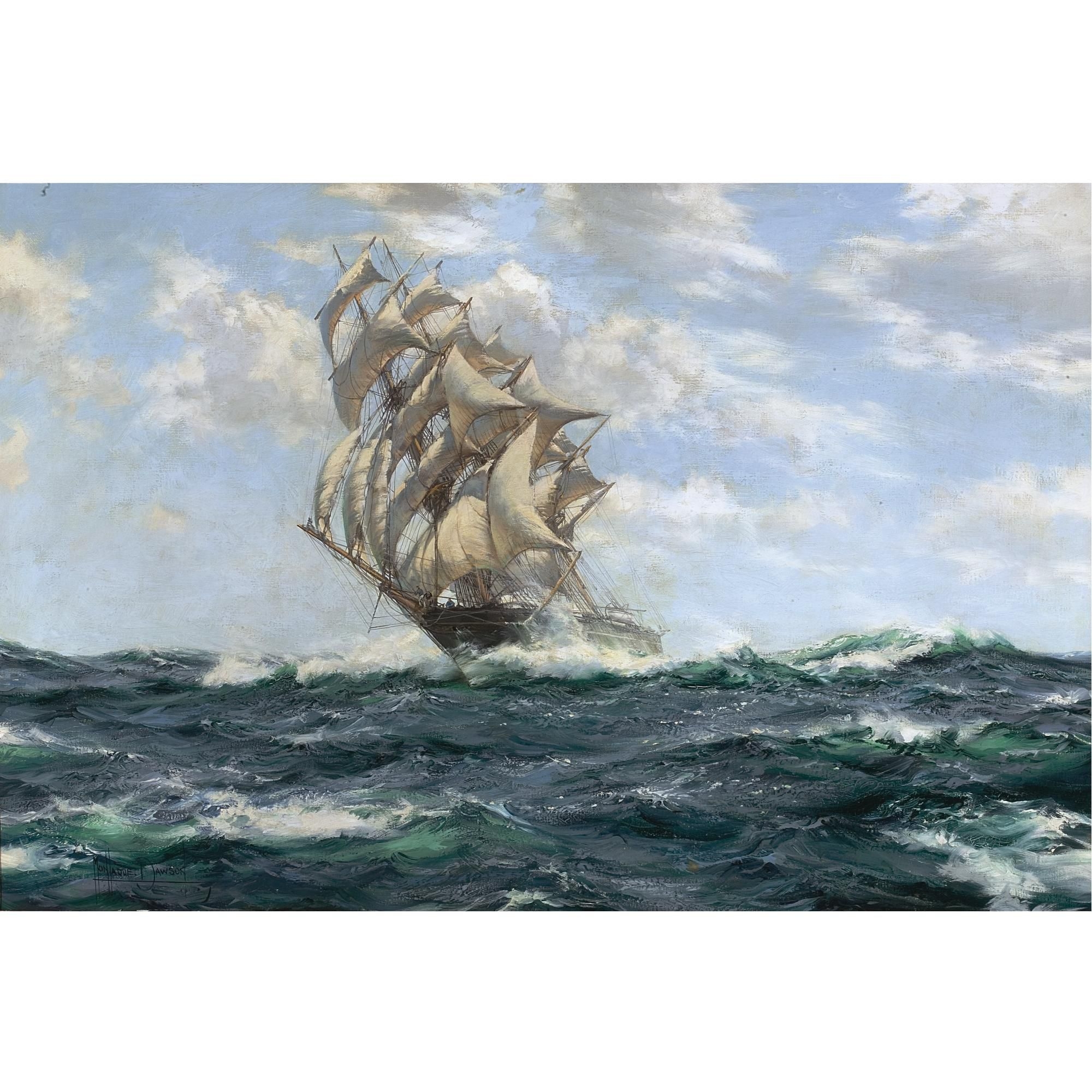Montague Dawson | Yankee Flyer - The Clipper Ship Midnight | MutualArt