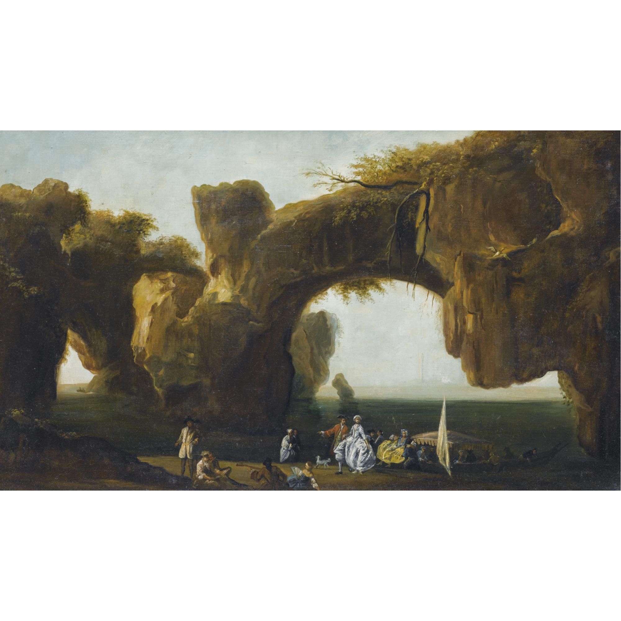 Claude-Joseph Vernet | A coastal landscape with Elegant figures | MutualArt