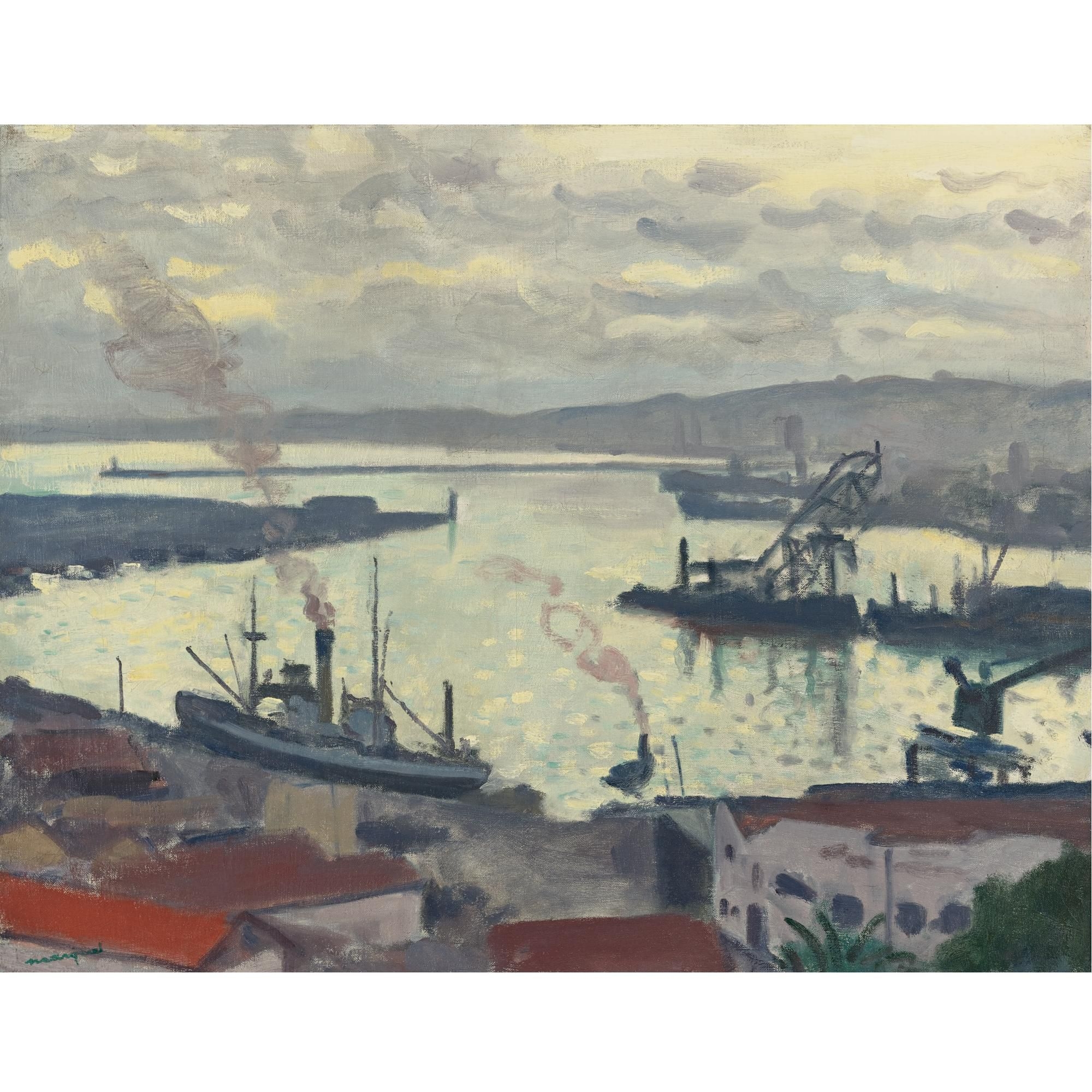 Albert Marquet | Le Port d'Alger par Temps Gris (Circa 1942) | MutualArt