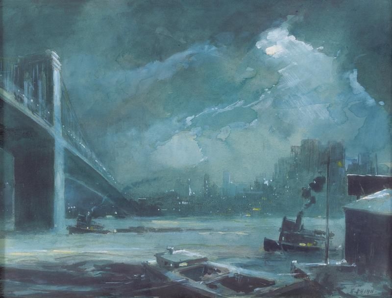 Everett Shinn | EAST RIVER BRIDGE | MutualArt