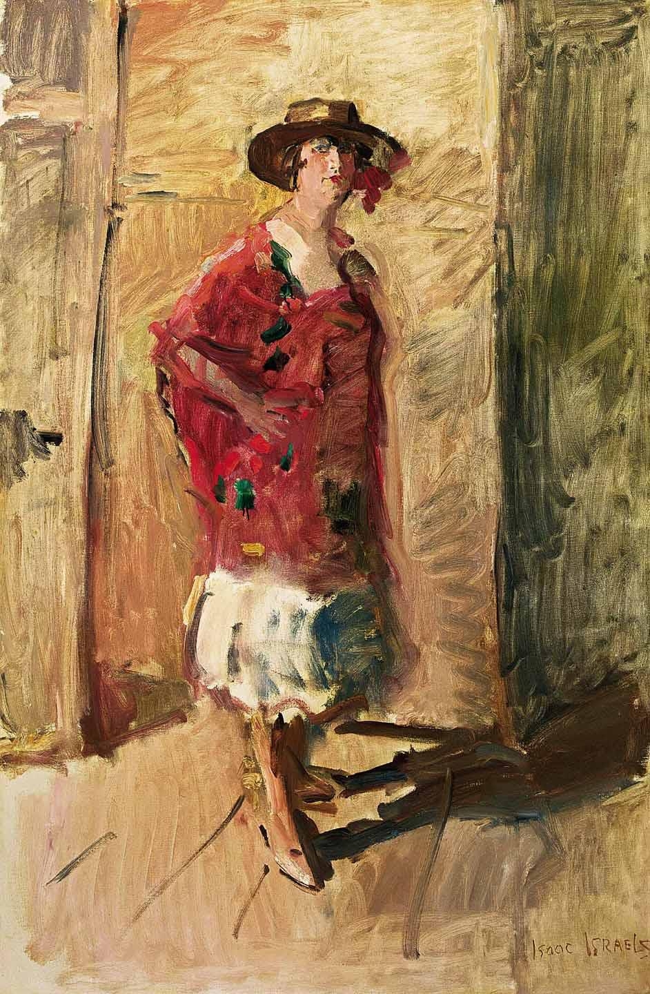 Isaac Israëls | A FULL LENGTH PORTRAIT OF AN ACTRESS IN A HAT | MutualArt