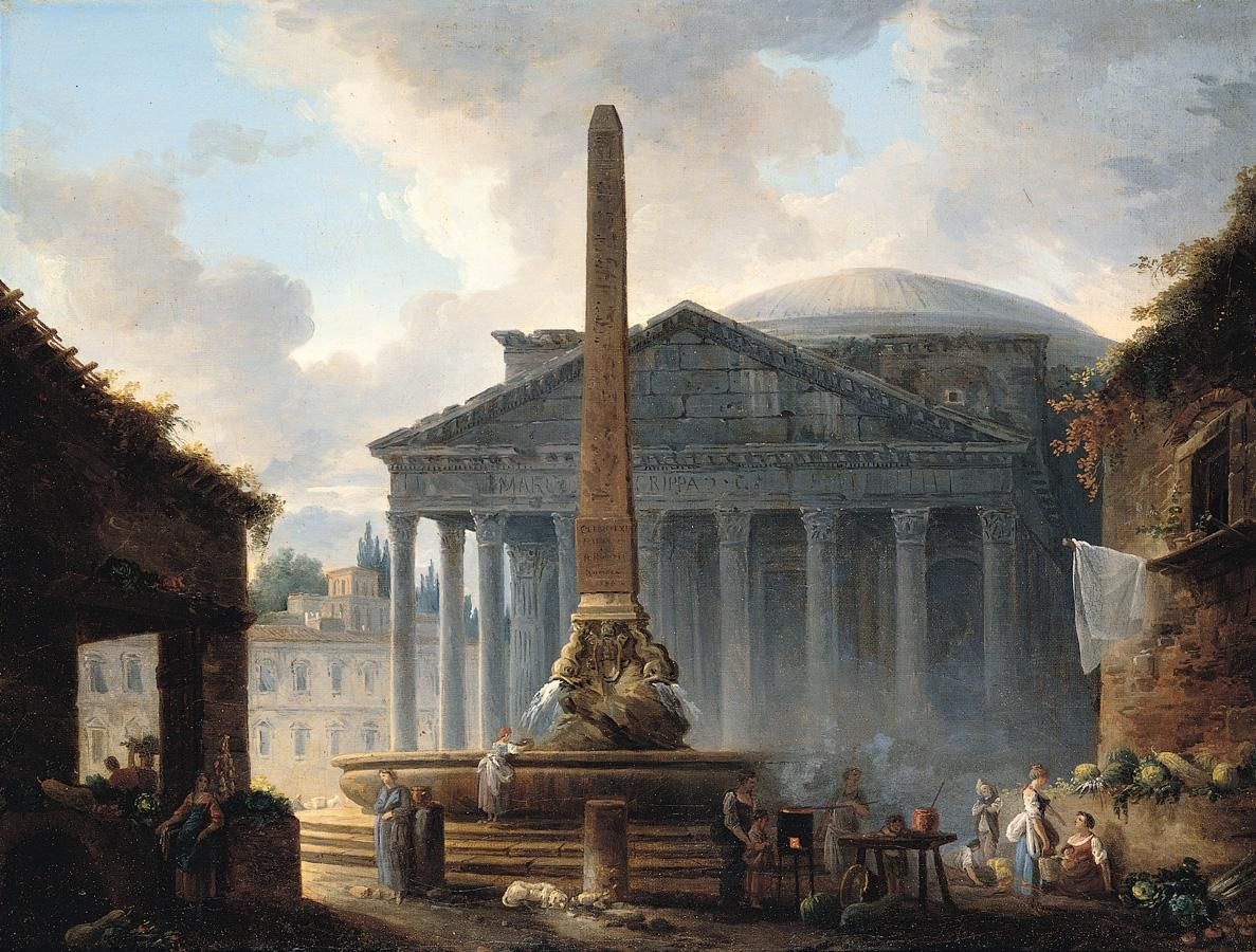 Hubert Robert | ROME, A VIEW OF THE PIAZZA DELLA ROTONDA WITH THE ...
