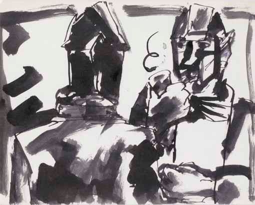 Josef Herman | THE PIPE SMOKER | MutualArt