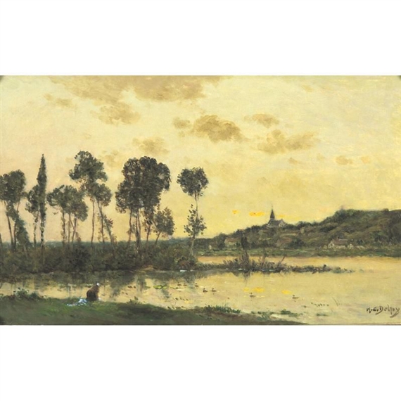 Hippolyte Camille Delpy | * FRENCH, 1842-1910 WASHERWOMEN AT THE EDGE ...