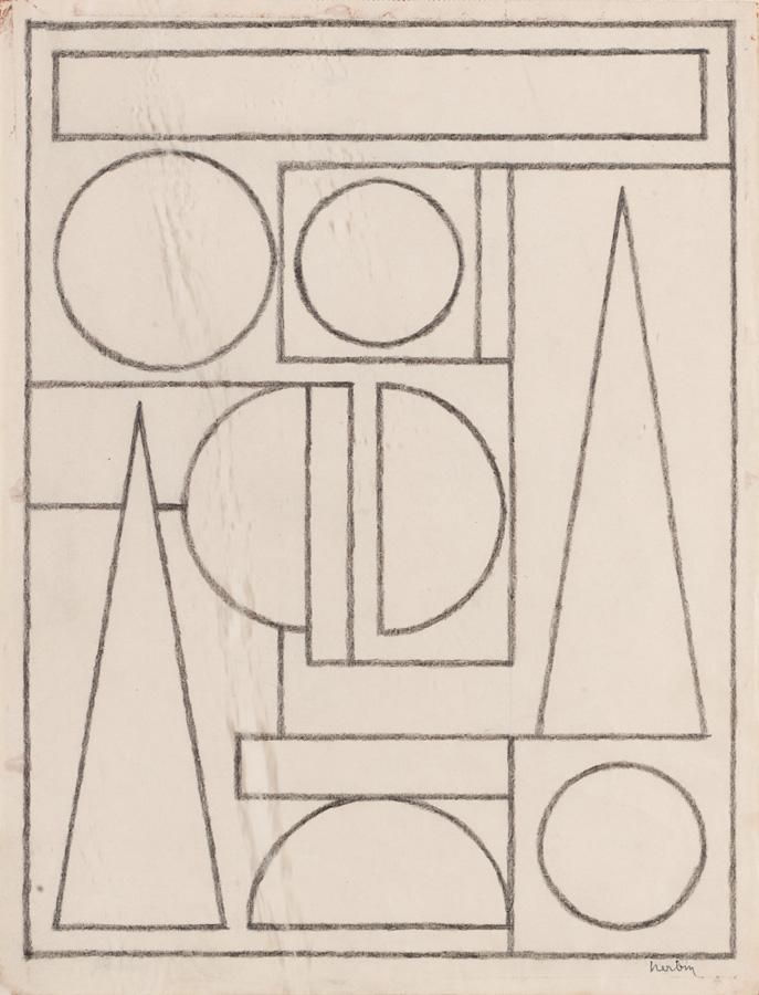 Auguste Herbin | DESSIN POUR LA TOILE ZÉRO 1946 | MutualArt