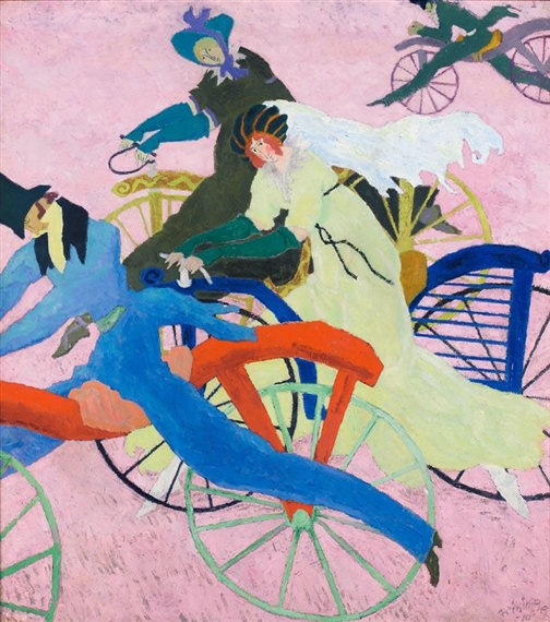 Lyonel Feininger | DRAISINENFAHRER (VELOCIPEDISTS) | MutualArt