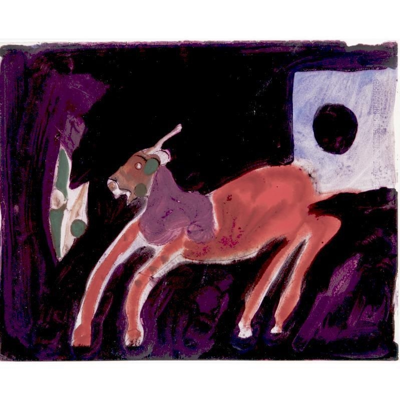 Francisco Toledo | ABSTRACT FIGURE AGAINST PURPLE BACKGROUND | MutualArt