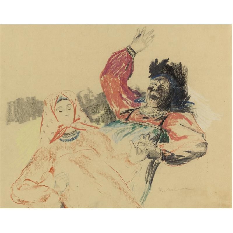 Philip Malyavin | RUSSIAN, 1869-1940 LAUGHTER | MutualArt