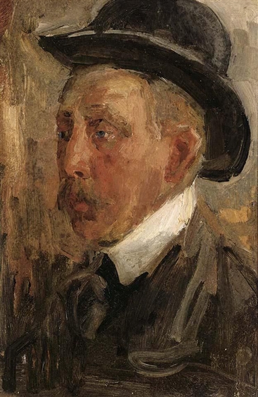 Isaac Israëls | A PORTRAIT OF A MAN IN A HAT | MutualArt
