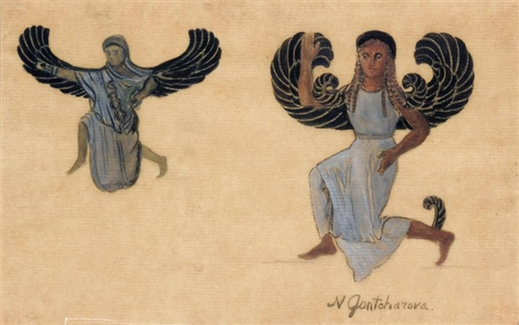 Natalia Goncharova | COSTUMES FOR WINGED DANCERS | MutualArt