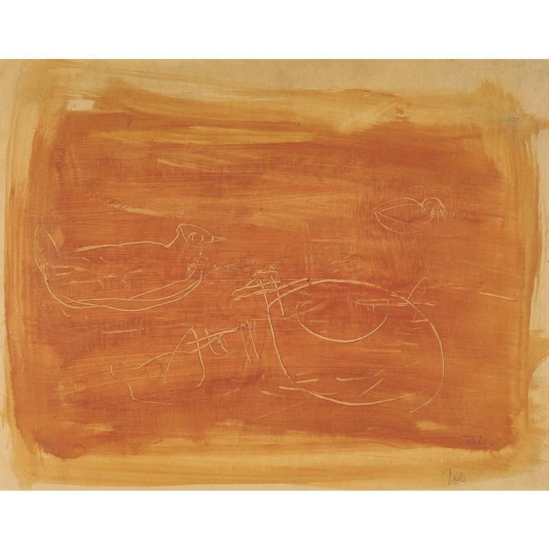 Francisco Toledo | ABSTRACT FIGURE AGAINST PURPLE BACKGROUND | MutualArt