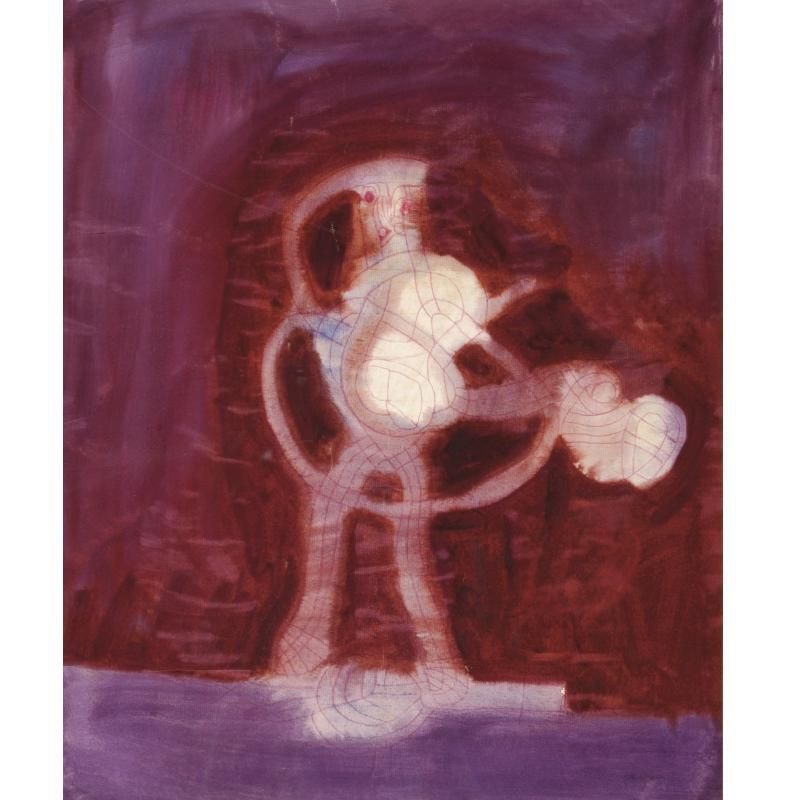 Francisco Toledo | ABSTRACT FIGURE AGAINST PURPLE BACKGROUND | MutualArt