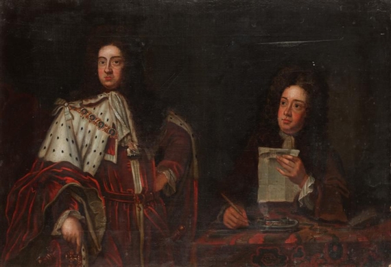 Godfrey Kneller | Portrait of King George I with his Secretary | MutualArt