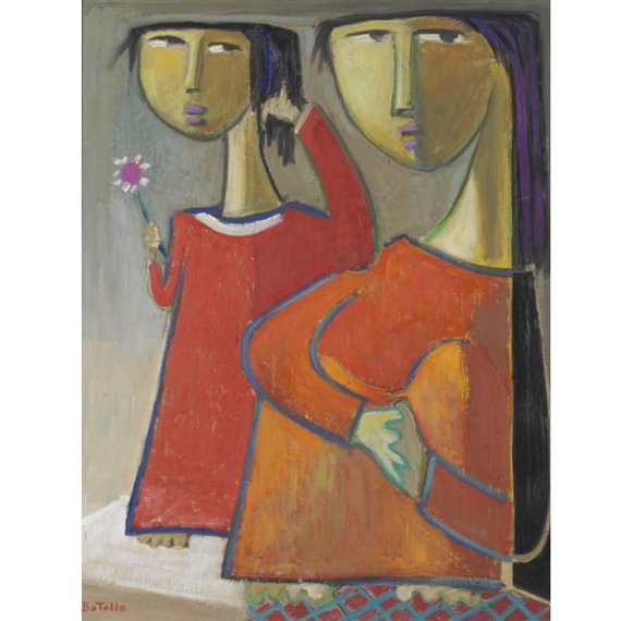 Ángel Botello | NIÑA PEINANDOSE | MutualArt