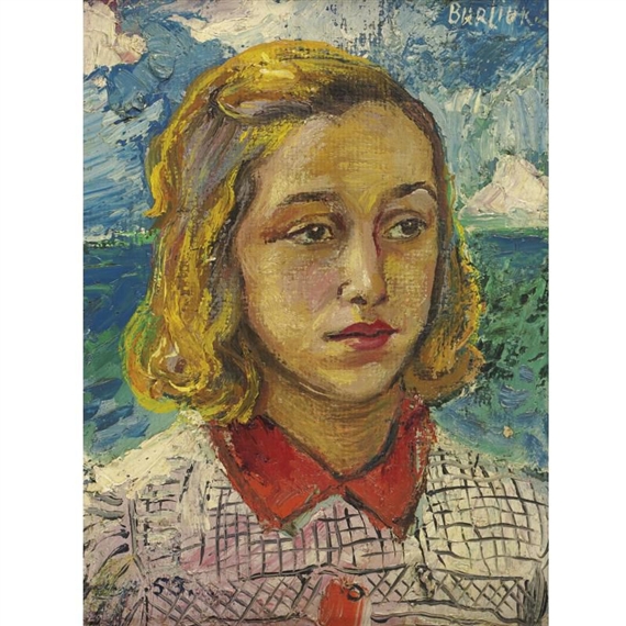 David Burliuk | Portrait of a Young Woman | MutualArt
