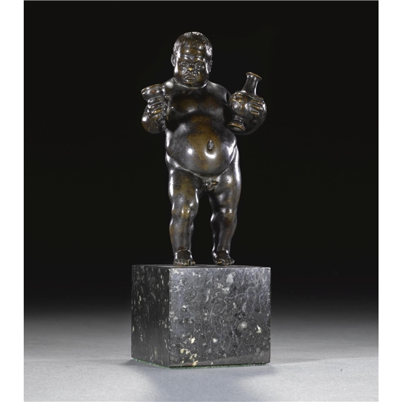 Giambologna | A bronze figure of Morgante holding a goblet and a flask ...