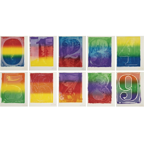 Jasper Johns | color numeral series (ULAE 59-68) | MutualArt
