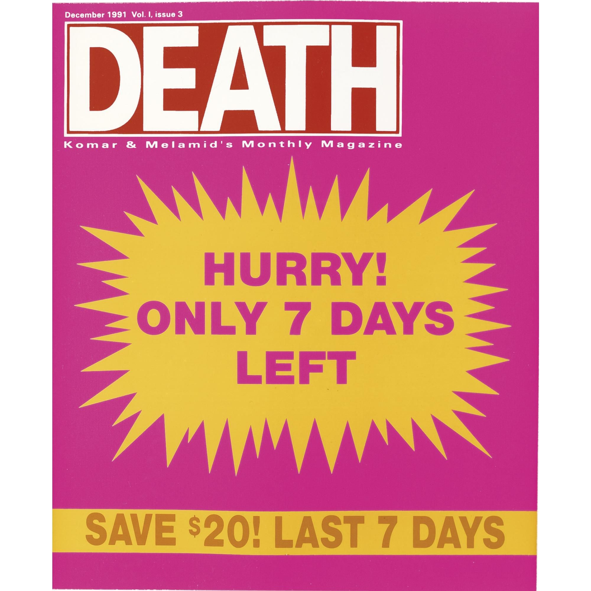 Vitaly Komar & Alexander Melamid | death magazine vol. 1, issues 1-12 ...