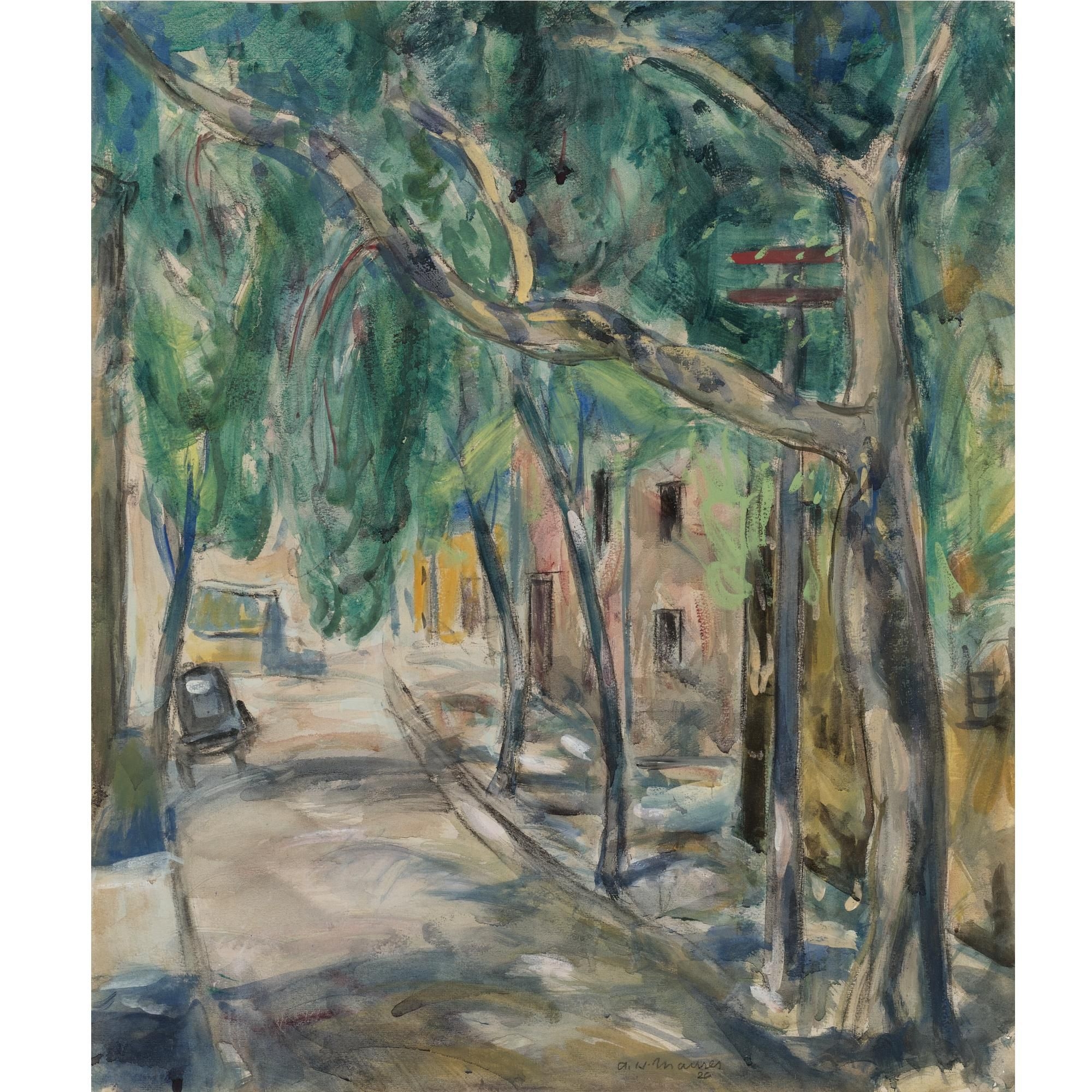 Alfred Maurer | Tree Lined Street in Summer | MutualArt