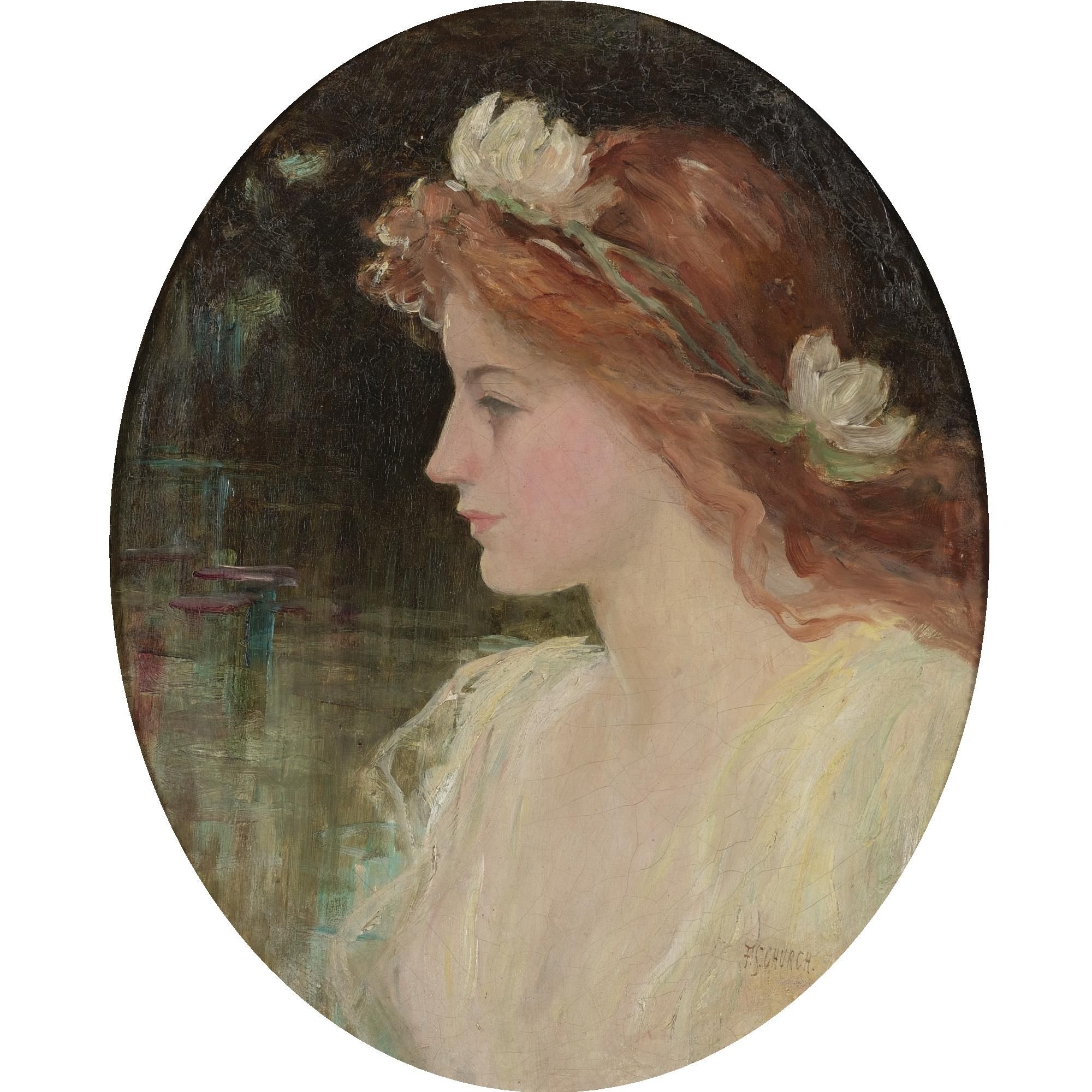 Frederick Stuart Church | FAIRY ON A BRANCH WITH OWLS | MutualArt