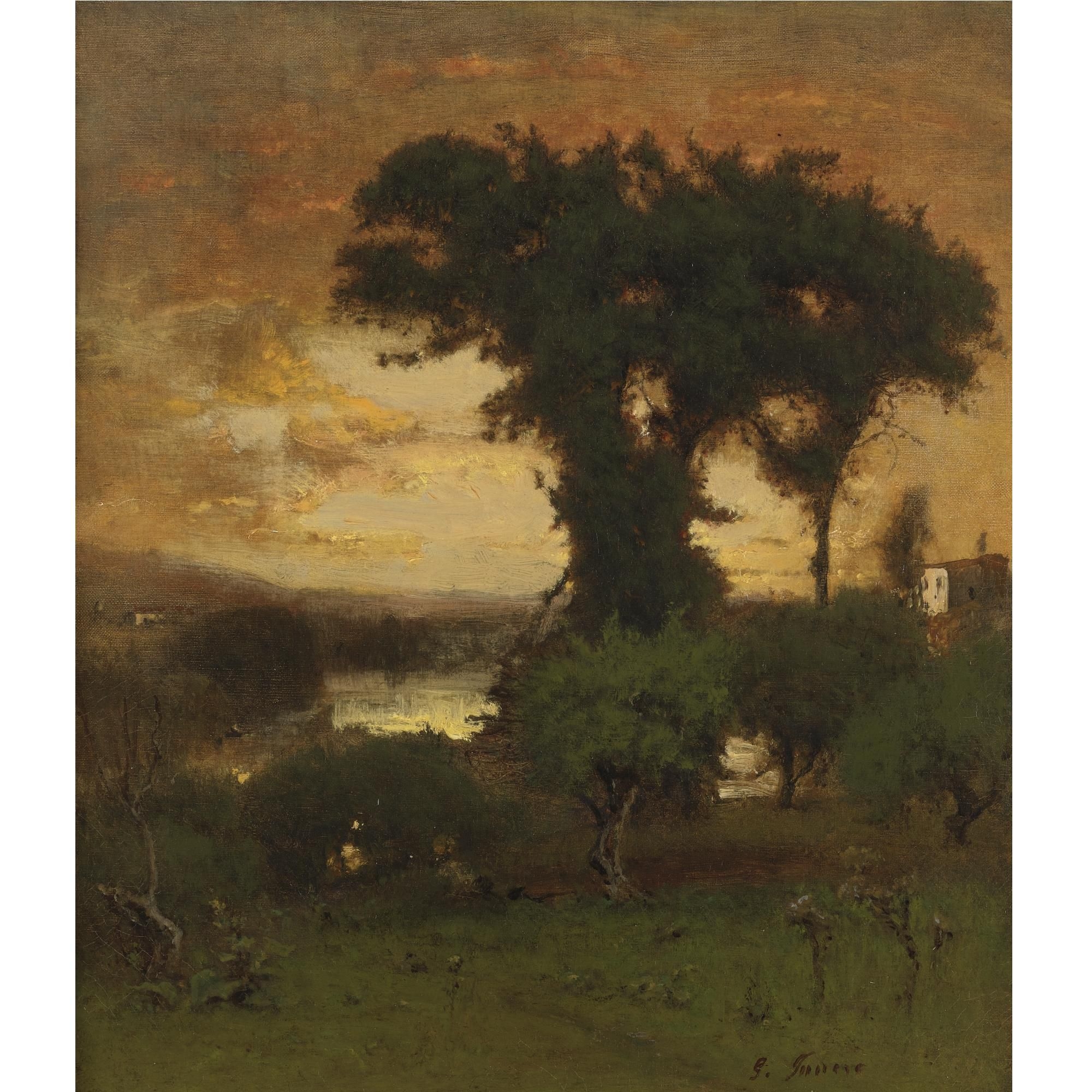 George Inness | Afterglow (Circa 1878) | MutualArt