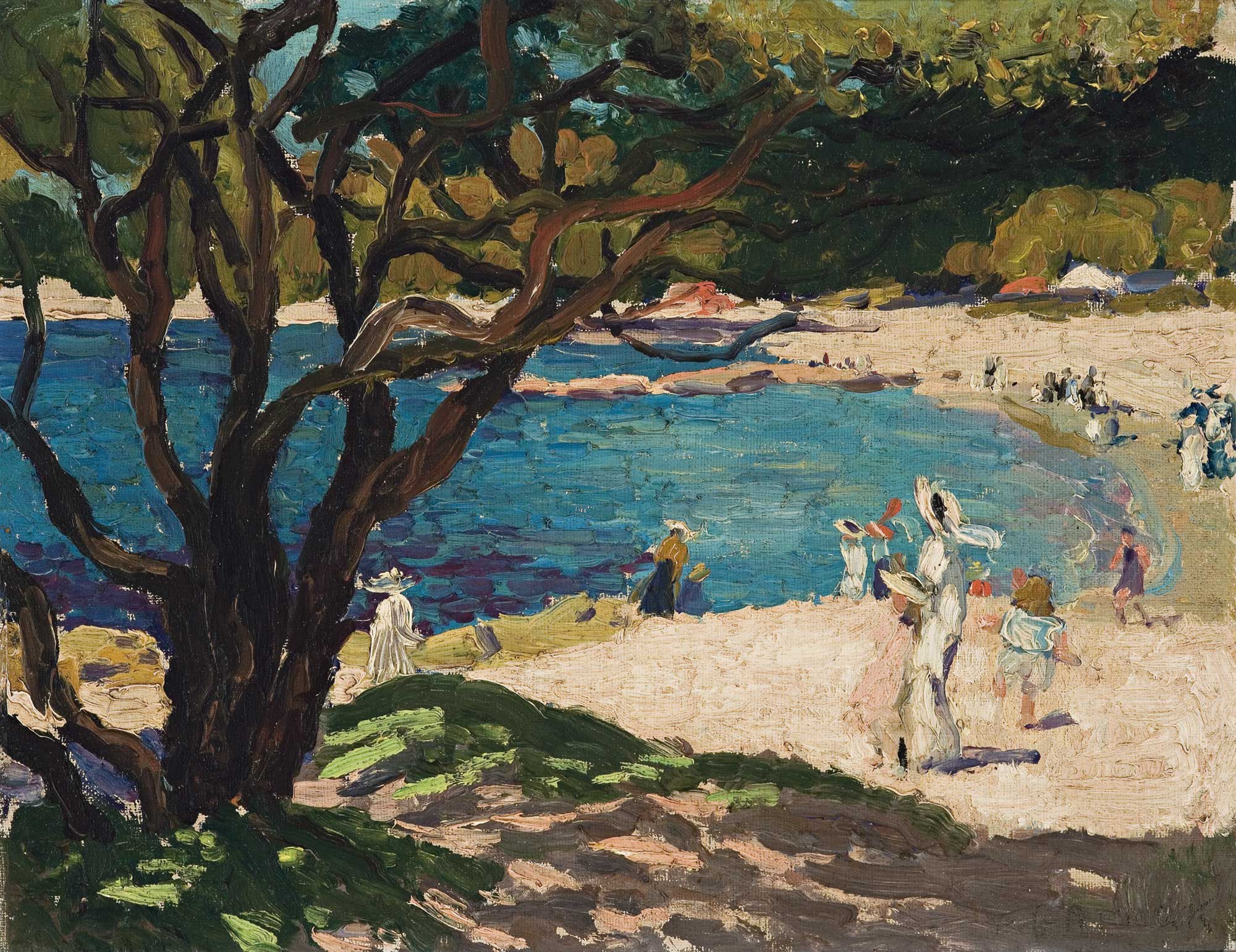 Ethel Carrick Fox | ON BALMORAL BEACH, SYDNEY (Circa 1913) | MutualArt