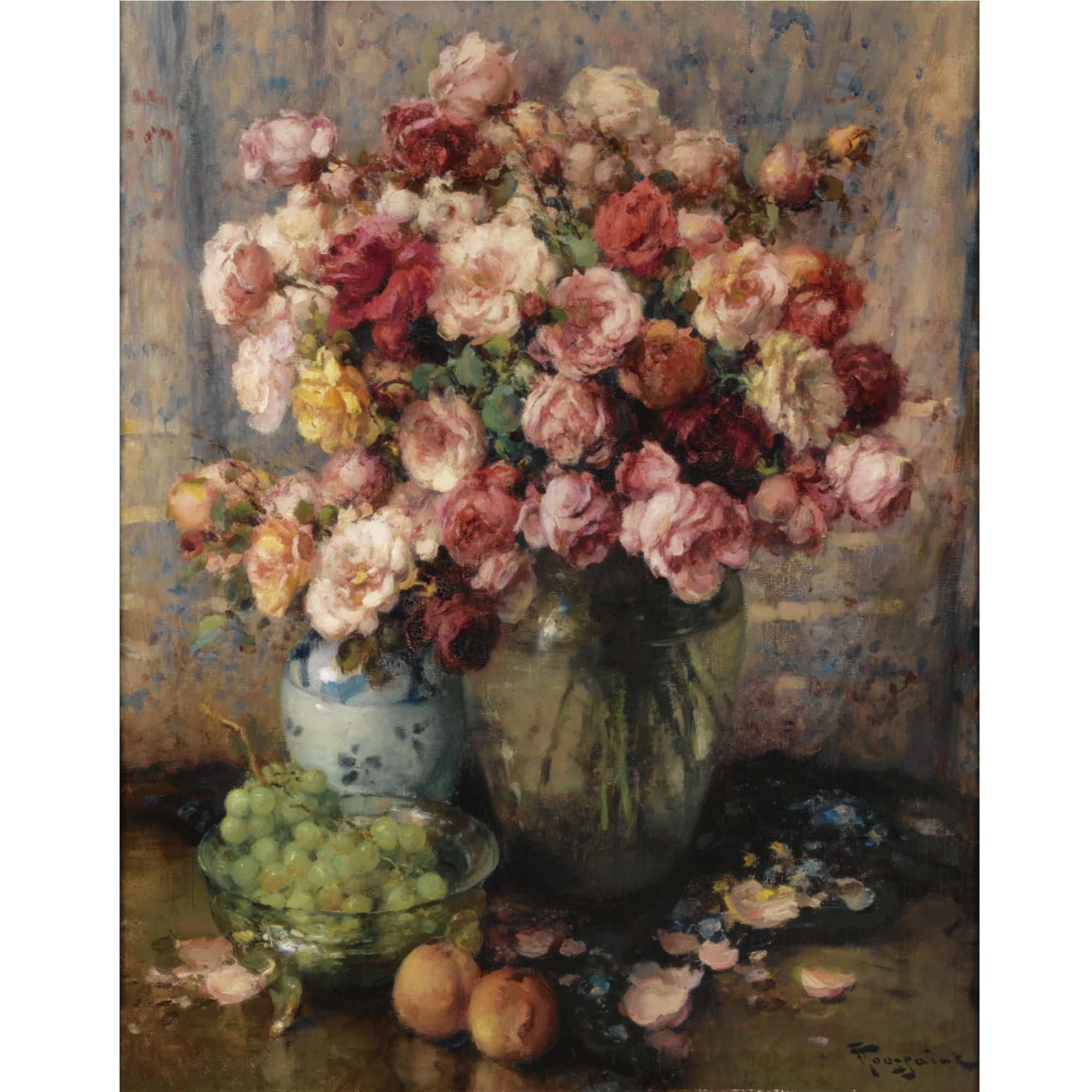 Fernand Toussaint | a flower still life with roses | MutualArt